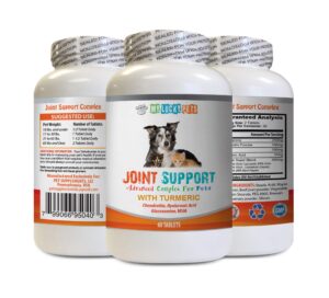 dog joint glucosamine - pets joint support with turmeric and msm - dogs and cats - premium complex - joint supplements for dogs with turmeric - 1 bottle (60 tablets)