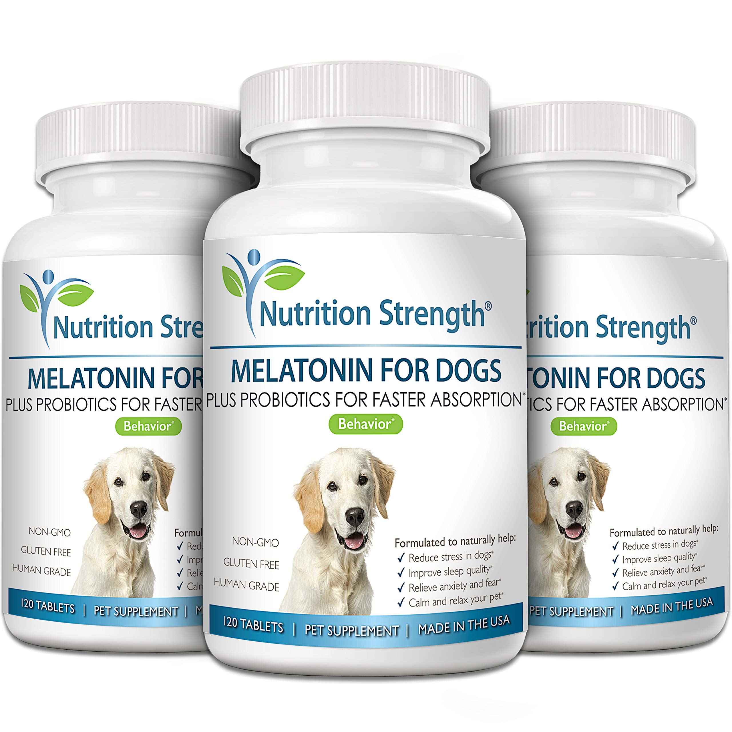 Nutrition Strength Melatonin for Dogs, 120 Chewable Tablets