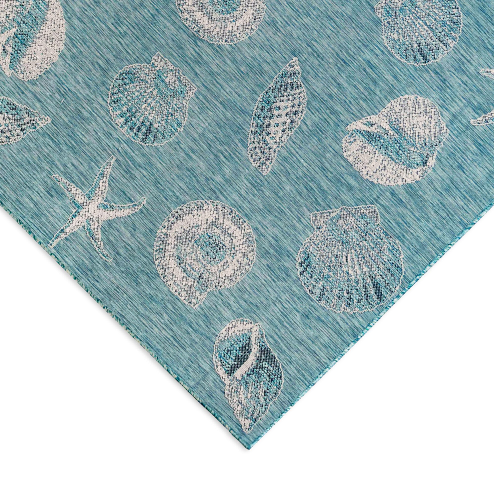 Liora Manne Shells Aqua Indoor Outdoor Area Rug, 3'3" x 4'11"