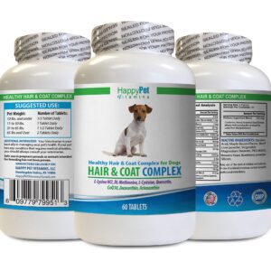 Dog Immune Vitamins - Dog Hair and Coat Health Complex - Healthy Skin and Nails - Itch Relief - Powerful - Dog Vitamins Coat - 60 Treats (1 Bottle)