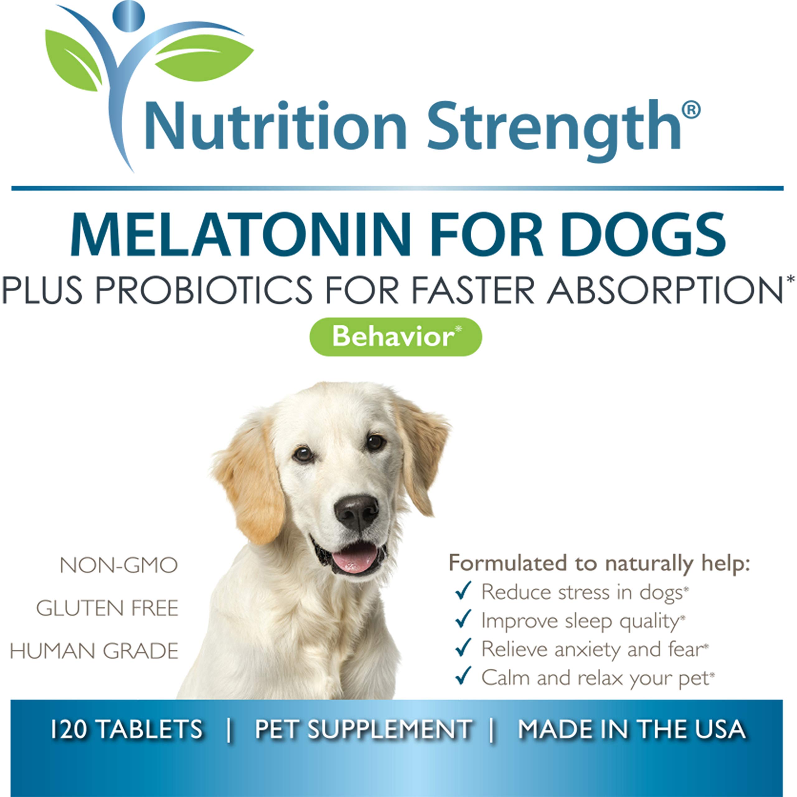 Nutrition Strength Melatonin for Dogs, 120 Chewable Tablets