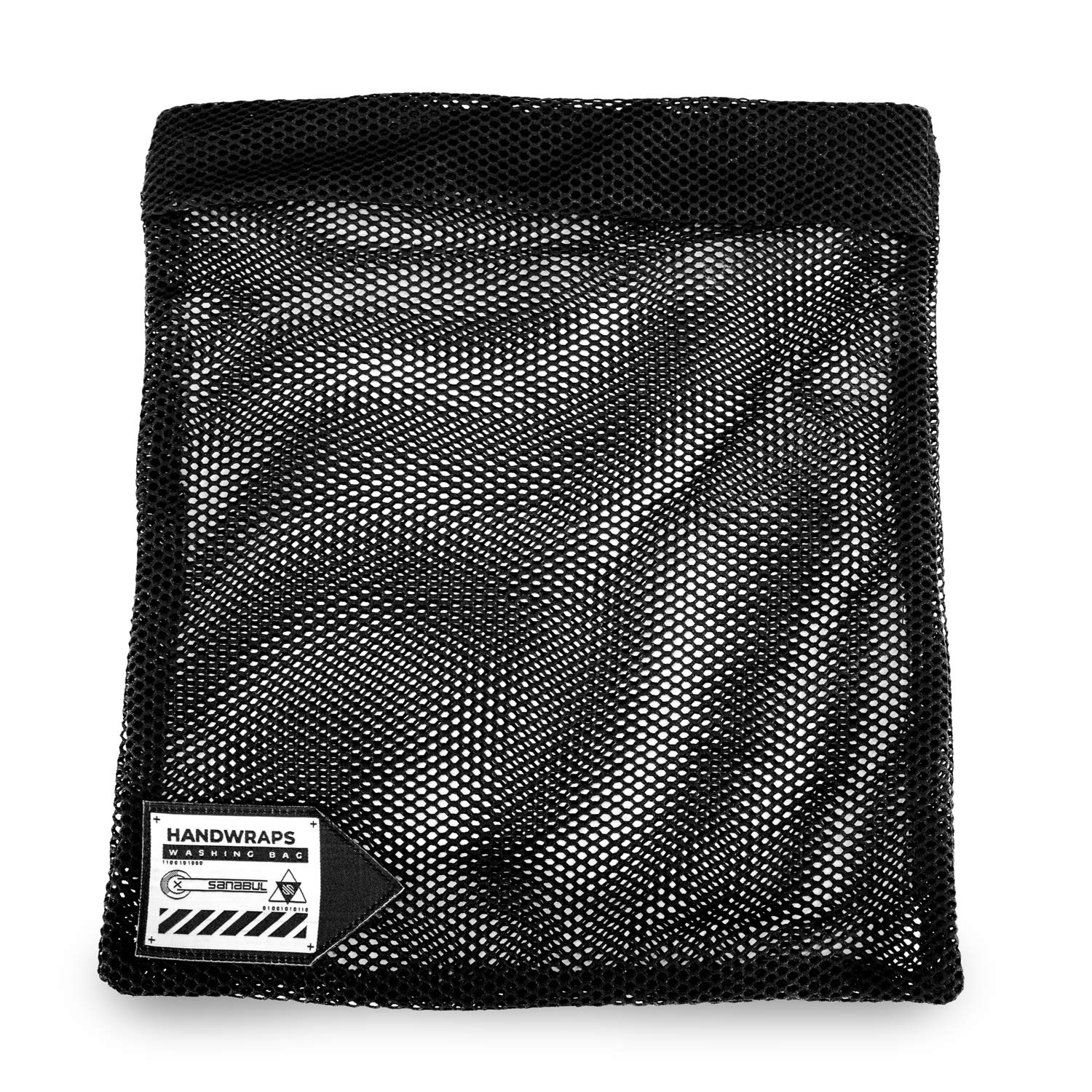 Sanabul Handwrap Laundry Bag Mesh Boxing Glove Hand Wrap Wash Bag with Zipper- Black , Large