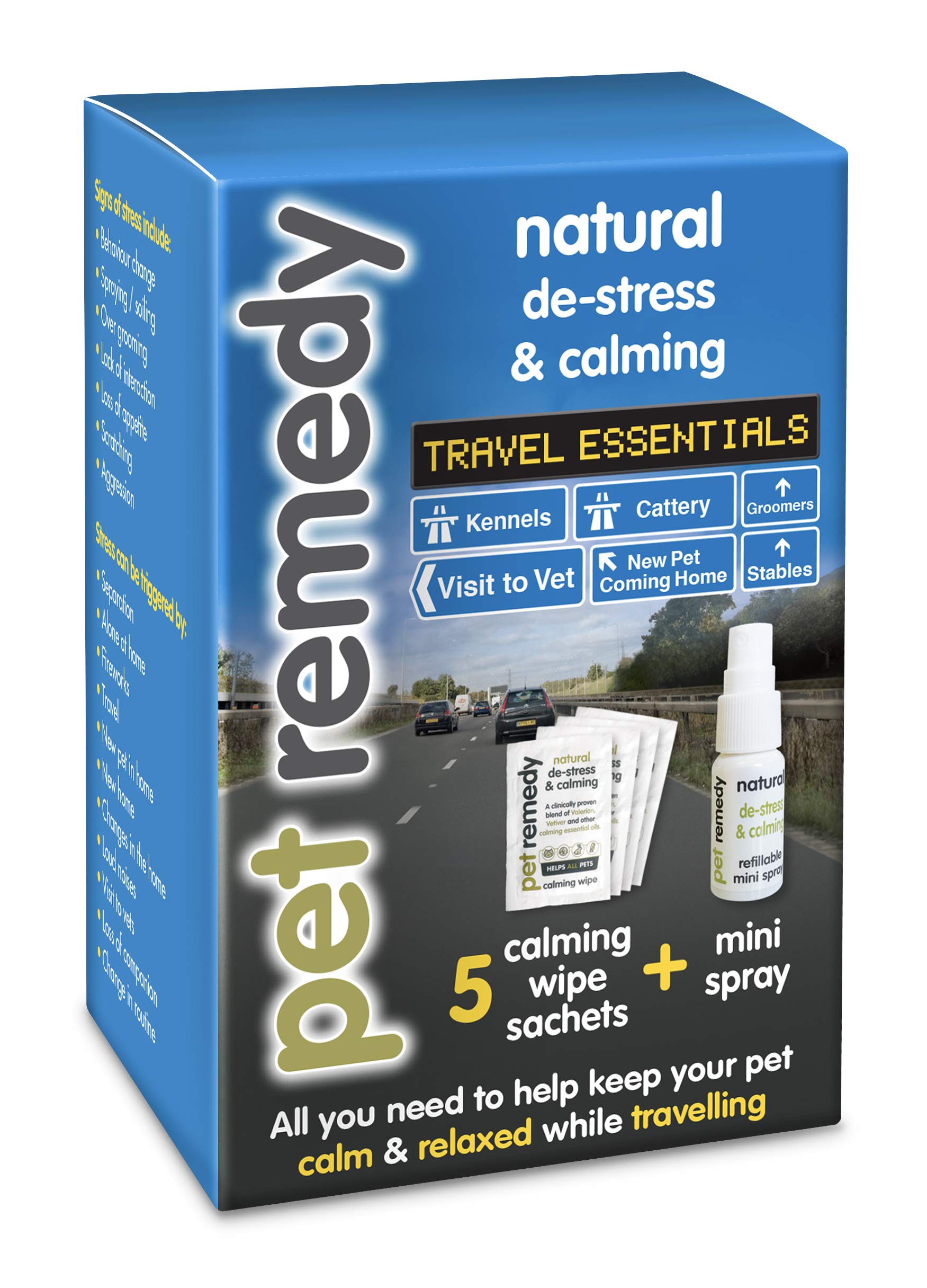 Pet Remedy Natural De-Stress & Calming Travel Kit for Cats & Dogs