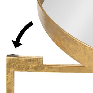 Kate and Laurel Celia Metal Foldable Round Accent Coffee Table, 28.25" x 28.25" x 19", Mirrored Surface and Gold Frame, Modern Minimalist Design and Detachable Magnetic Tabletop