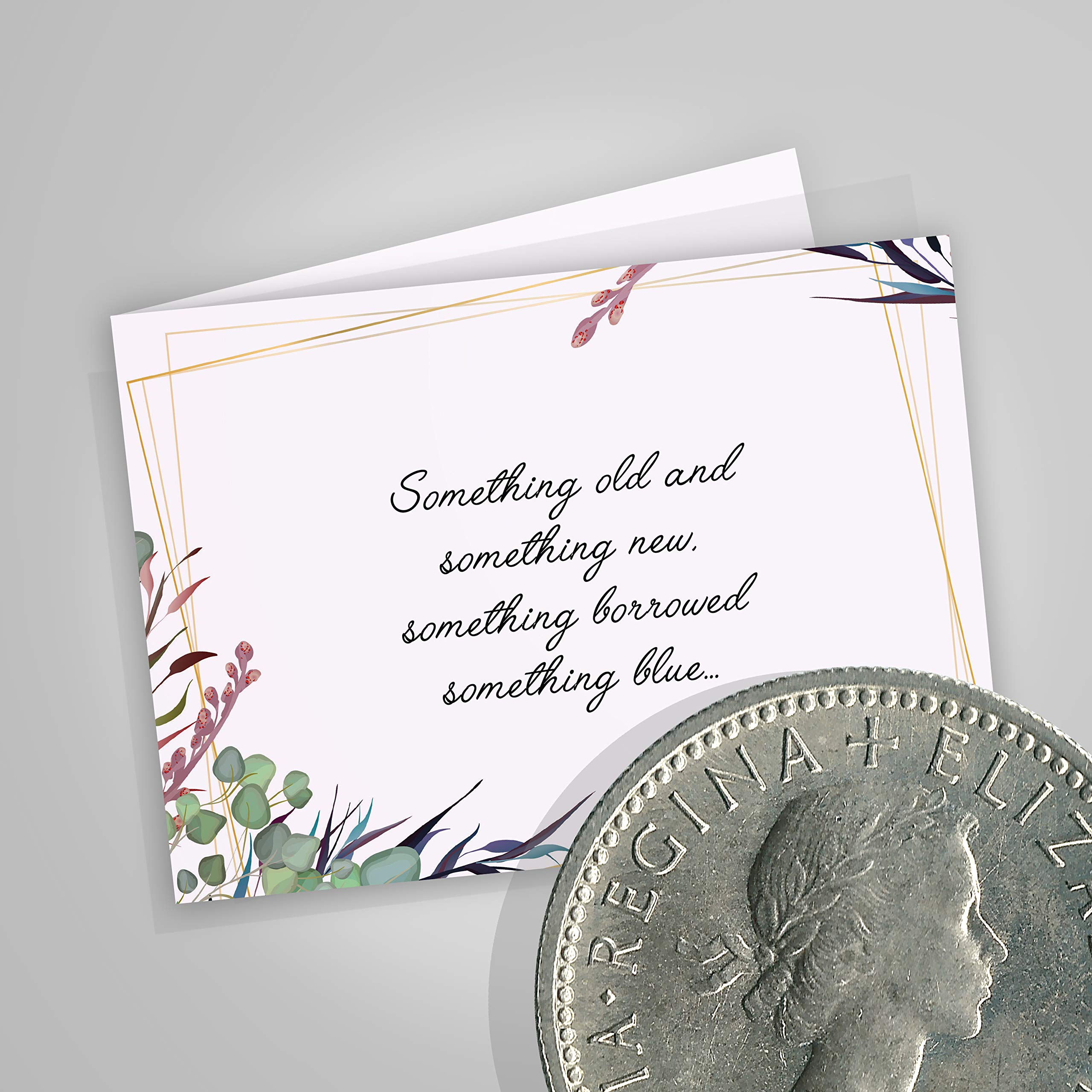 ASVP Shop Authentic Sixpence Coin With Card & Envelope For the Bride - Something Old, Something New, Something Borrowed, Something Blue, and a Sixpence for her shoe