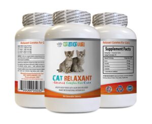 my lucky pets llc cat anxiety relief - advanced relaxant for cats - calms down your cat - anxiety relief complex - chamomile for cats - 1 bottle (90 chewable tablets)