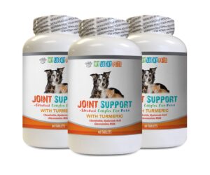 cat bone supplement - pets joint support with turmeric and msm - dogs and cats - premium complex - turmeric for cats - 3 bottles (180 tablets)