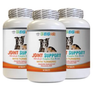 cat Bone Supplement - Pets Joint Support with Turmeric and MSM - Dogs and Cats - Premium Complex - Turmeric for Cats - 3 Bottles (180 Tablets)