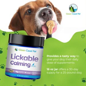 Green Coast Pet Lickable Actives (Calming) Supplement for Dogs, 16 oz | Made in USA | 30 Day Supply