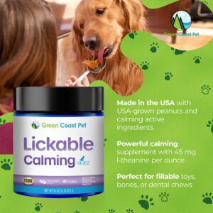 Green Coast Pet Lickable Actives (Calming) Supplement for Dogs, 16 oz | Made in USA | 30 Day Supply