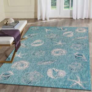 Liora Manne Shells Aqua Indoor Outdoor Area Rug, 3'3" x 4'11"