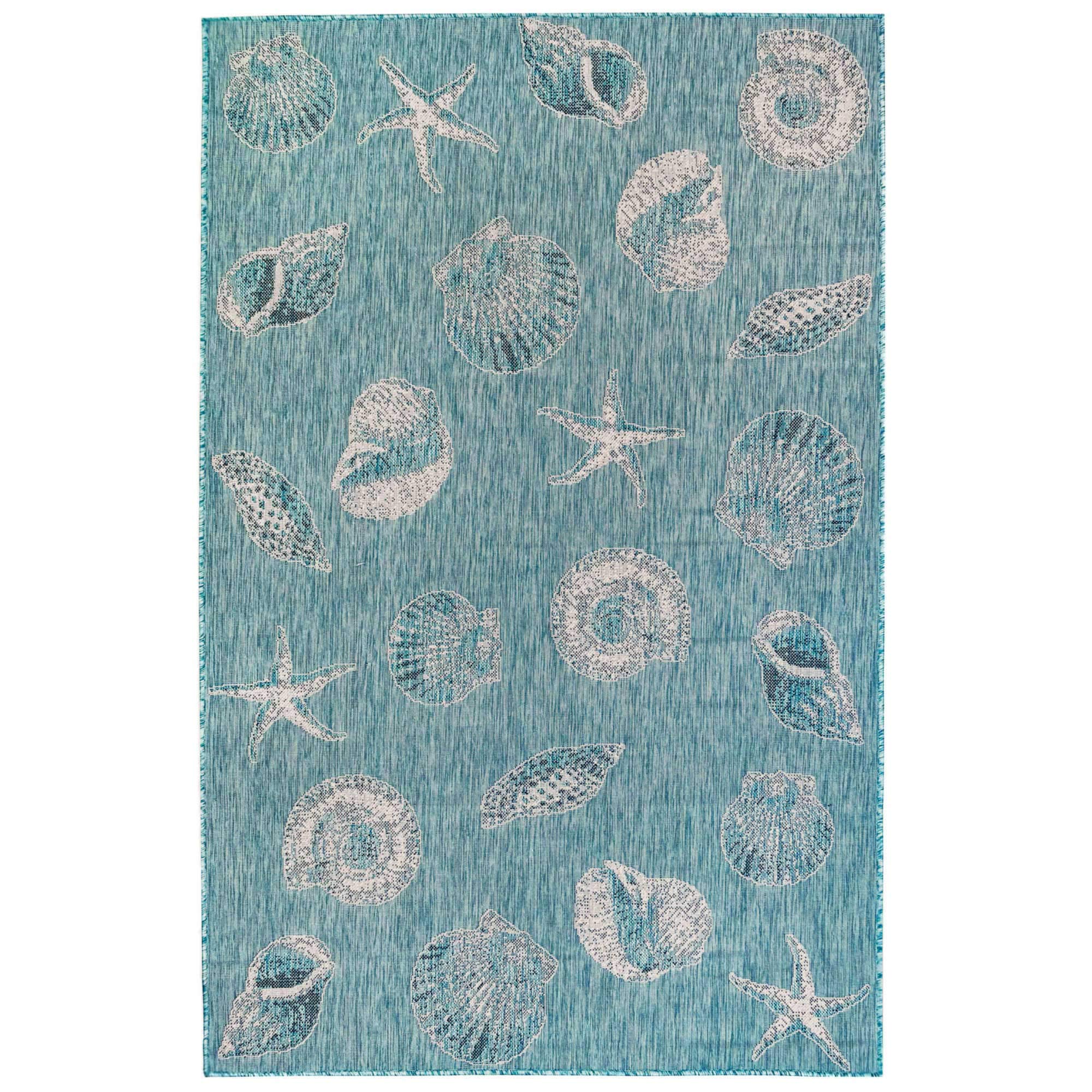 Liora Manne Shells Aqua Indoor Outdoor Area Rug, 3'3" x 4'11"