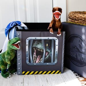 Jurassic World Foldable Storage Bin Cube Organizer with Lid | 15 Inches