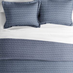 Linen Market iEnjoy Home Hotel Collection Premium Ultra Soft Blue Diamond Pattern 3 Piece Duvet Cover Set, Navy, Queen/Full