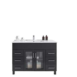 Laviva Nova 48 - Espresso Cabinet Ceramic Basin Countertop