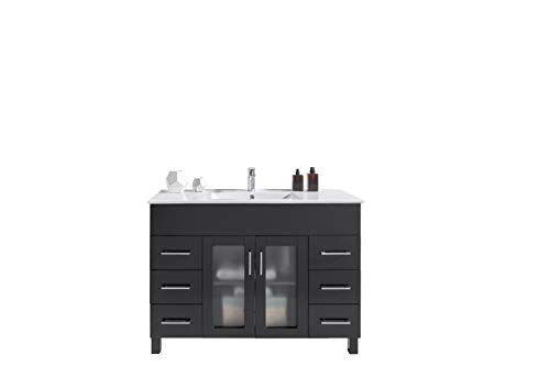 Laviva Nova 48 - Espresso Cabinet Ceramic Basin Countertop