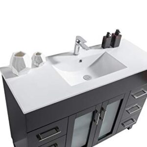 Laviva Nova 48 - Espresso Cabinet Ceramic Basin Countertop