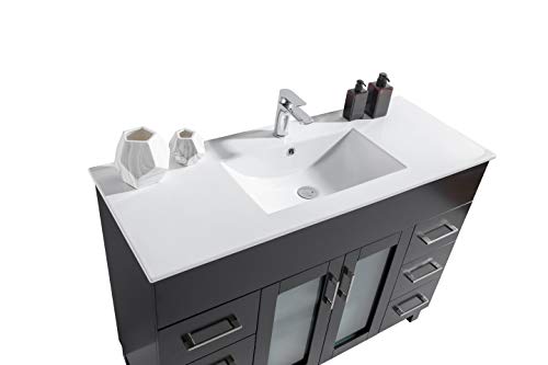 Laviva Nova 48 - Espresso Cabinet Ceramic Basin Countertop