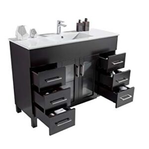 Laviva Nova 48 - Espresso Cabinet Ceramic Basin Countertop