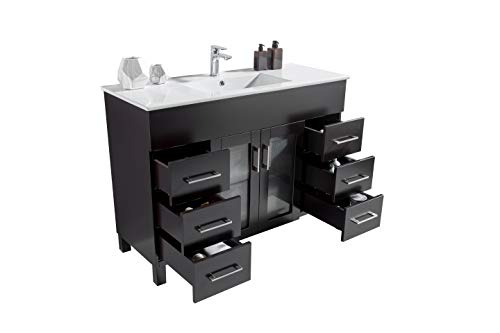 Laviva Nova 48 - Espresso Cabinet Ceramic Basin Countertop