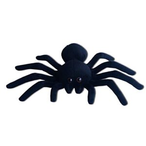 tammyflyfly black spider plush, 9 inch collectible decorative big eyes tarantula stuffed toy soft take a long plushie pillow squishes washable cushy mini doll