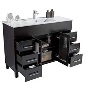 Laviva Nova 48 - Espresso Cabinet Ceramic Basin Countertop