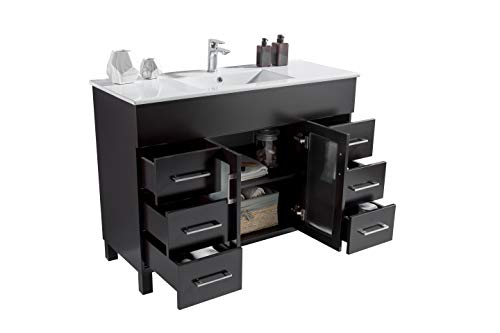 Laviva Nova 48 - Espresso Cabinet Ceramic Basin Countertop