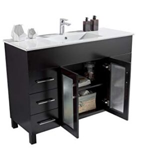 Laviva Nova 48 - Espresso Cabinet Ceramic Basin Countertop