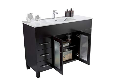 Laviva Nova 48 - Espresso Cabinet Ceramic Basin Countertop