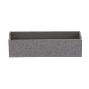 Household Essentials Grey 725-1 Deep Drawer Organizer Box for Storage | 12 in x 4 in x 3.13, Silver