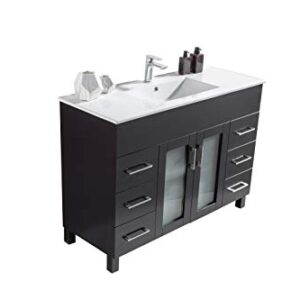 Laviva Nova 48 - Espresso Cabinet Ceramic Basin Countertop