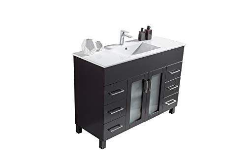 Laviva Nova 48 - Espresso Cabinet Ceramic Basin Countertop