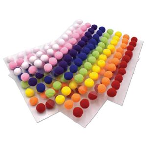 creativity street self-adhesive poms, assorted colors, set of 240, 5/8 in