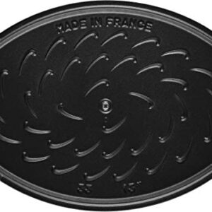 Staub 40501-125 Fish Signature Oval Hot Plate Lamer Two-Handed Cast Iron Pot, Induction Compatible