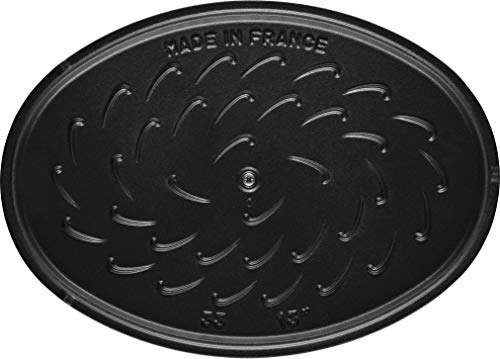 Staub 40501-125 Fish Signature Oval Hot Plate Lamer Two-Handed Cast Iron Pot, Induction Compatible