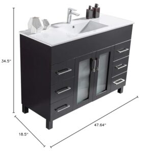 Laviva Nova 48 - Espresso Cabinet Ceramic Basin Countertop