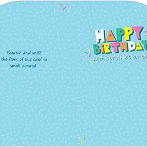 Paper House Pink Donut Scratch and Sniff Birthday Card for Kids