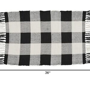 Park Designs Buffalo Check Rag Rug - Black & Cream