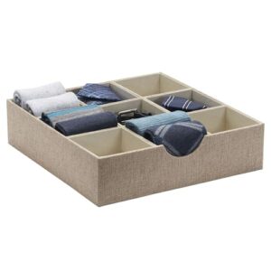 Household Essentials Brown 723-1 Deep 9 Section Drawer Organizer Box for Storage | 12 in x 12 in 3.13