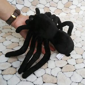 TAMMYFLYFLY Black Spider Plush, 9 Inch Collectible Decorative Big Eyes Tarantula Stuffed Toy Soft Take A Long Plushie Pillow Squishes Washable Cushy Mini Doll