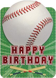 paper house baseball on green die cut foil sports birthday card for kids