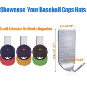 FOTYRIG Adhesive Hat Hooks for Wall Baseball Caps Rack Hangers 304 Stainless Steel Waterproof Stick on Hooks Strong & Durable (Max Load up to 4Lbs)-20 Packs