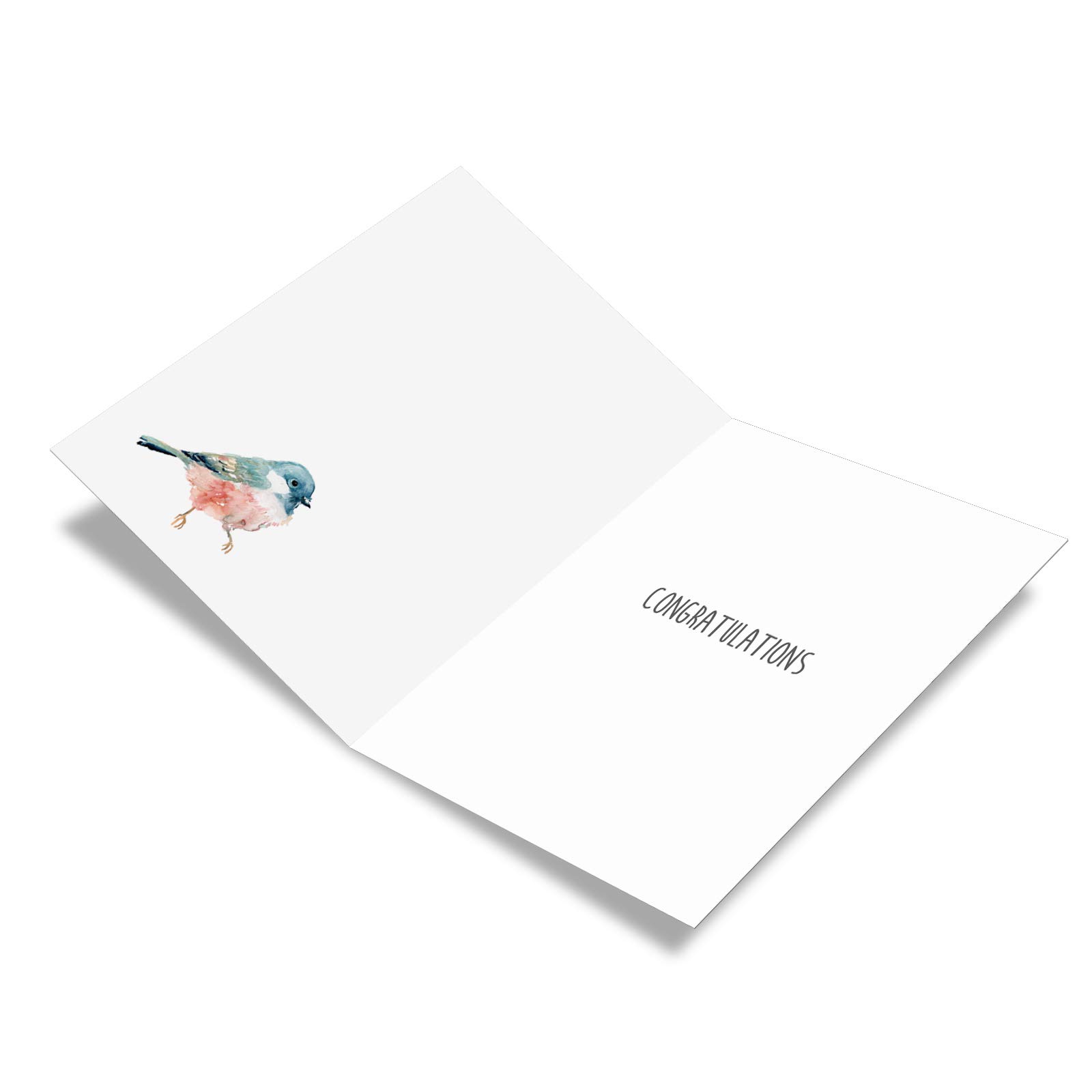 The Best Card Company - Congratulations Greeting Card with Envelope - Beautiful Appreciation, Celebration Card - Scripture Birds C7108ICGG