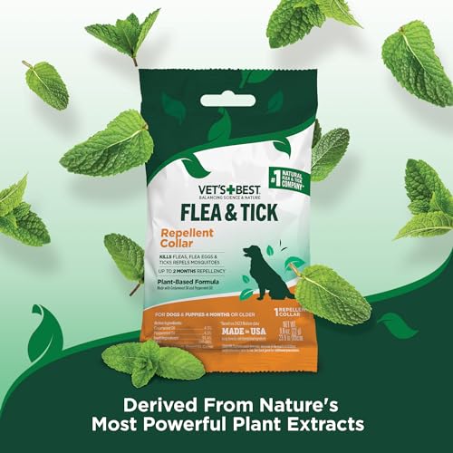 Vet's Best Flea and Tick Repellent Collar for Dogs - Flea and Tick Prevention for Dogs - Plant-Based Ingredients - Small to Large Dog Flea Collar - Up to 20” Neck Size