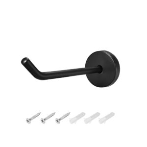 uxcell 1pcs wall mounted hook robe hooks single towel hanger with screws, stainless steel, 3.66inch, black