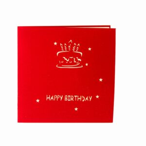 ENJOYPRO Birthday Card, 3D Pop Up Happy Birthday Cake Greeting Cards, Handmad Pop Out Cards With Envelope (Birthday Cake)