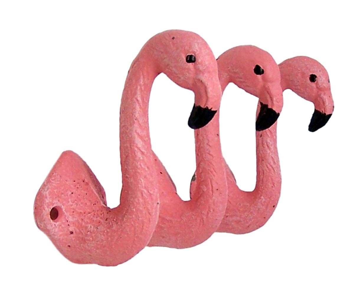 Pink Flamingo Cast Iron Wall Hook 4 Inch (Set of 3)