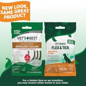 Vet's Best Flea and Tick Repellent Collar for Dogs - Flea and Tick Prevention for Dogs - Plant-Based Ingredients - Small to Large Dog Flea Collar - Up to 20” Neck Size