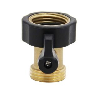 Hanobo Pack of 2 Brass Shut Off Garden Hose Connectors with High Pressure Jet Sweeper Sprayer Nozzle