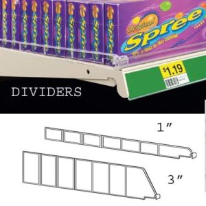 Adhesive Universal Shelf Lip for Adjustable Shelf Dividers, 48" L x .75" H, 10 Pack